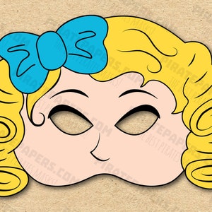 Goldilocks Mask Printable (goldilocks and the Three Bears), Paper DIY ...