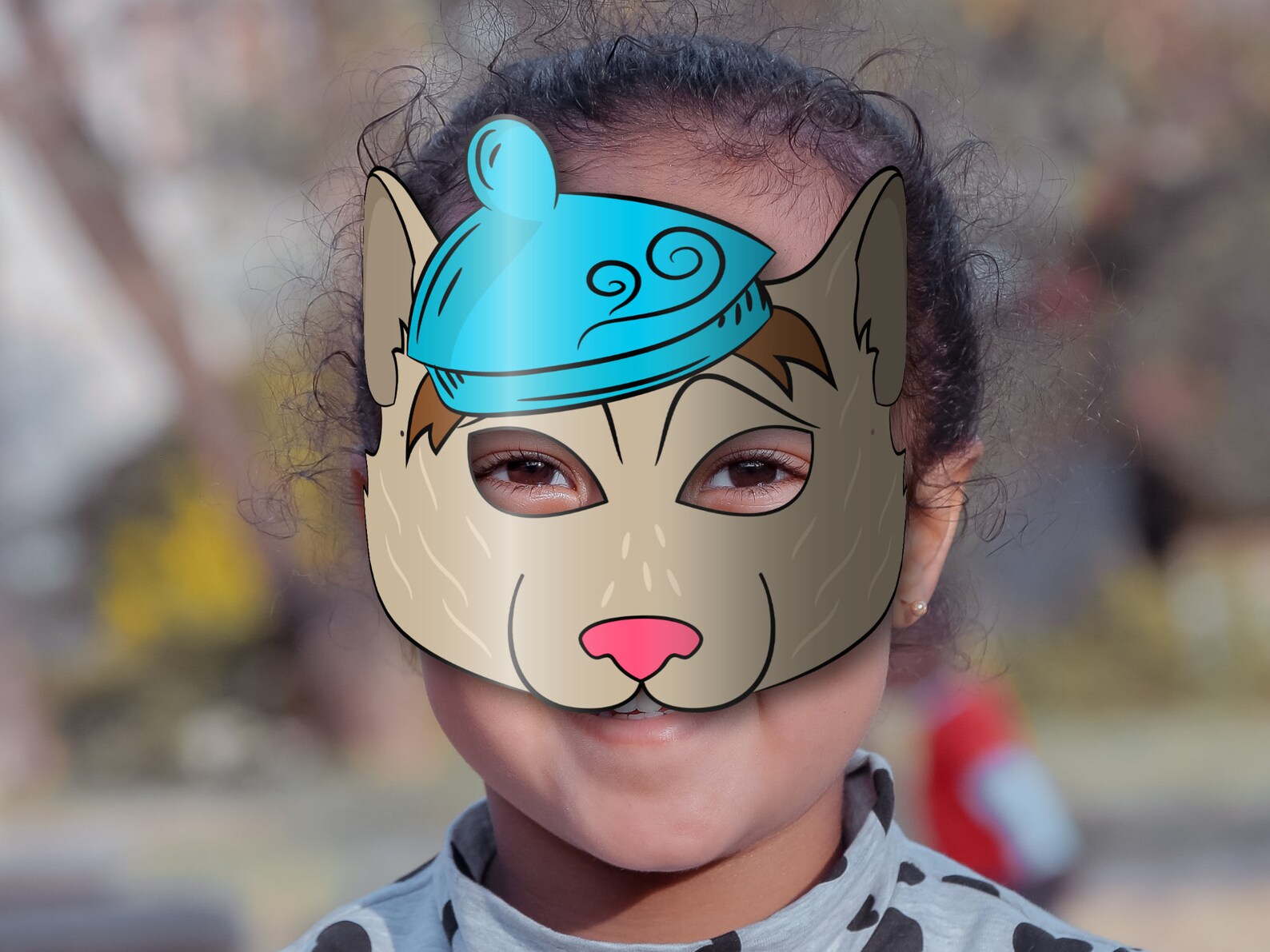 Dormouse Mask Printable (alice in Wonderland), Paper DIY for Kids and ...