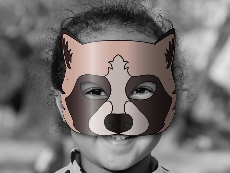 Raccoon Mask Printable Paper DIY for Kids and Adults. PDF - Etsy Australia