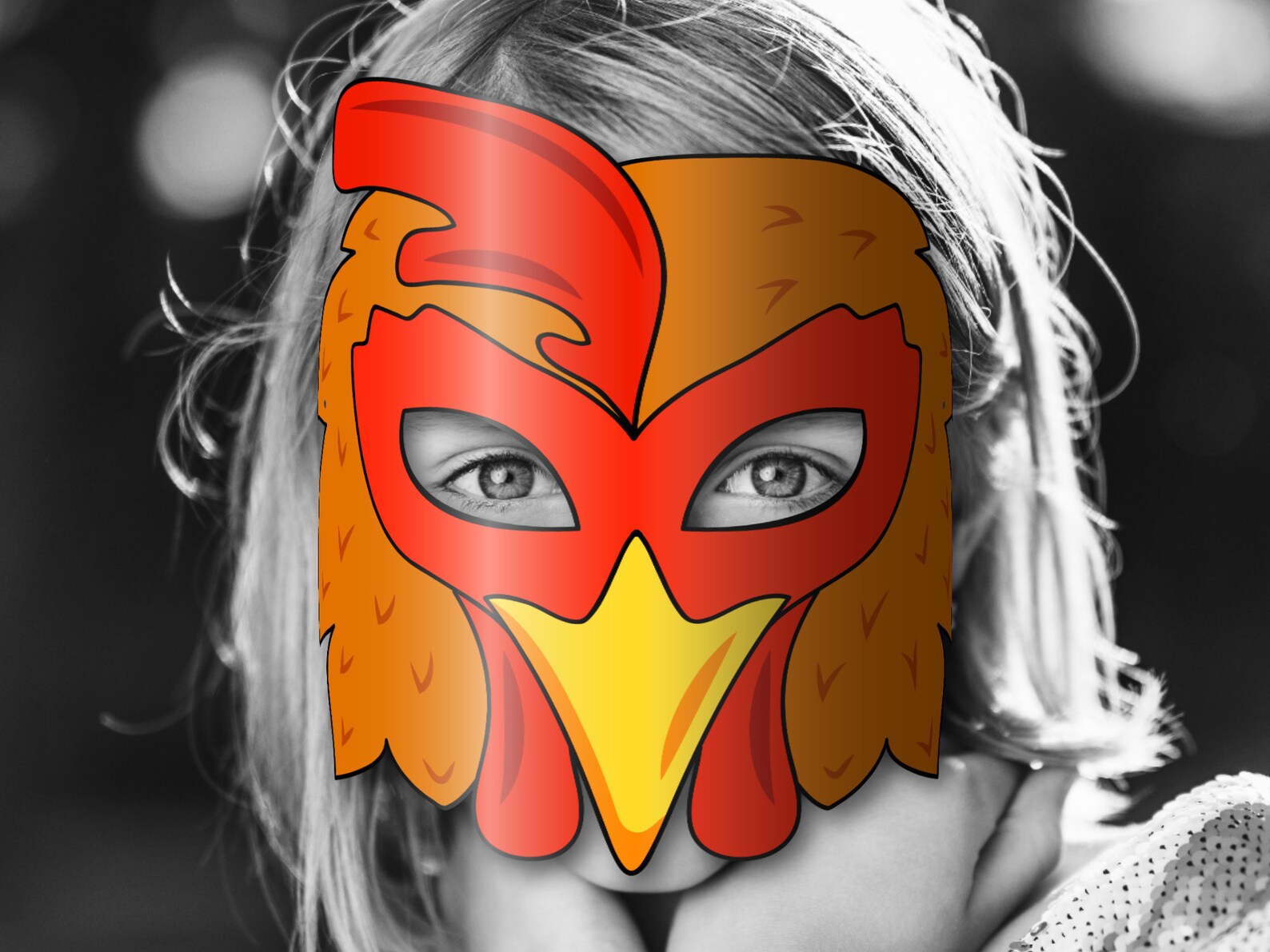 Rooster Mask Printable Сoock Сhicken Paper DIY for Kids - Etsy