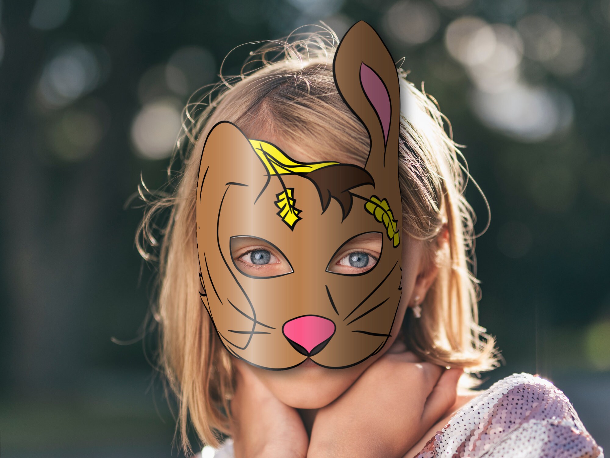 March Hare Mask Printable alice in Wonderland, Paper DIY for Kids and ...