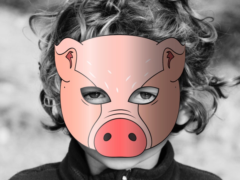 Pig Mask Printable Paper DIY for Kids and Adults. PDF - Etsy