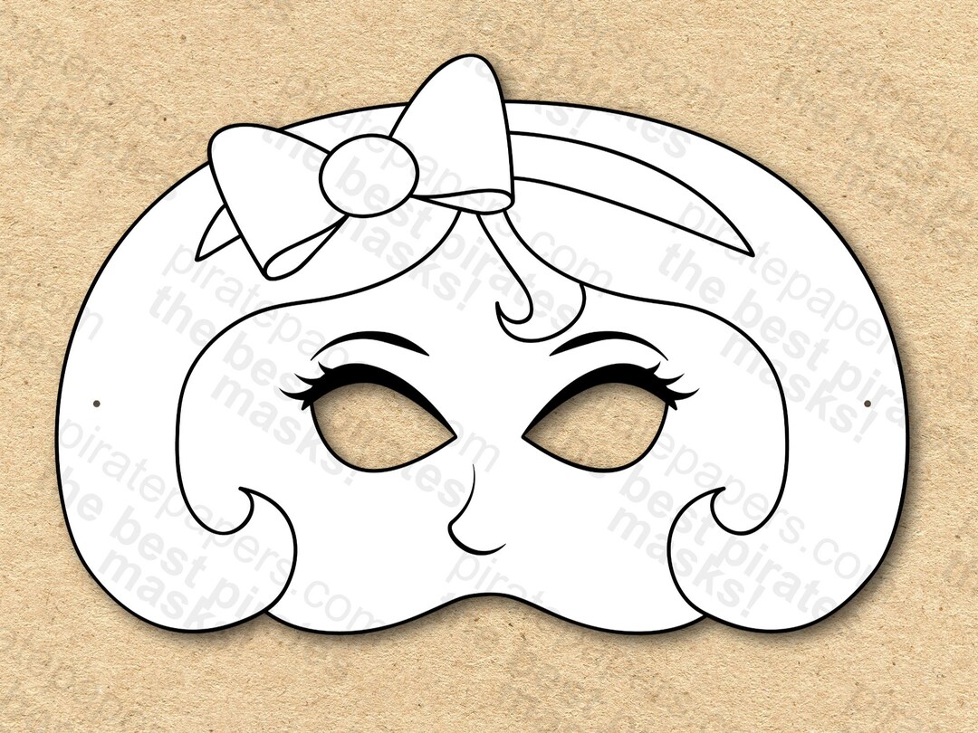 Snow White Mask Printable Coloring Paper DIY for Kids and - Etsy
