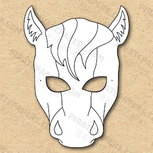 Horse Masks Printable Color + Coloring, Paper DIY for Kids and Adults ...