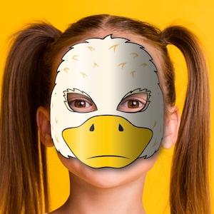 Duck Mask Printable, Paper DIY for Kids and Adults. PDF Template ...
