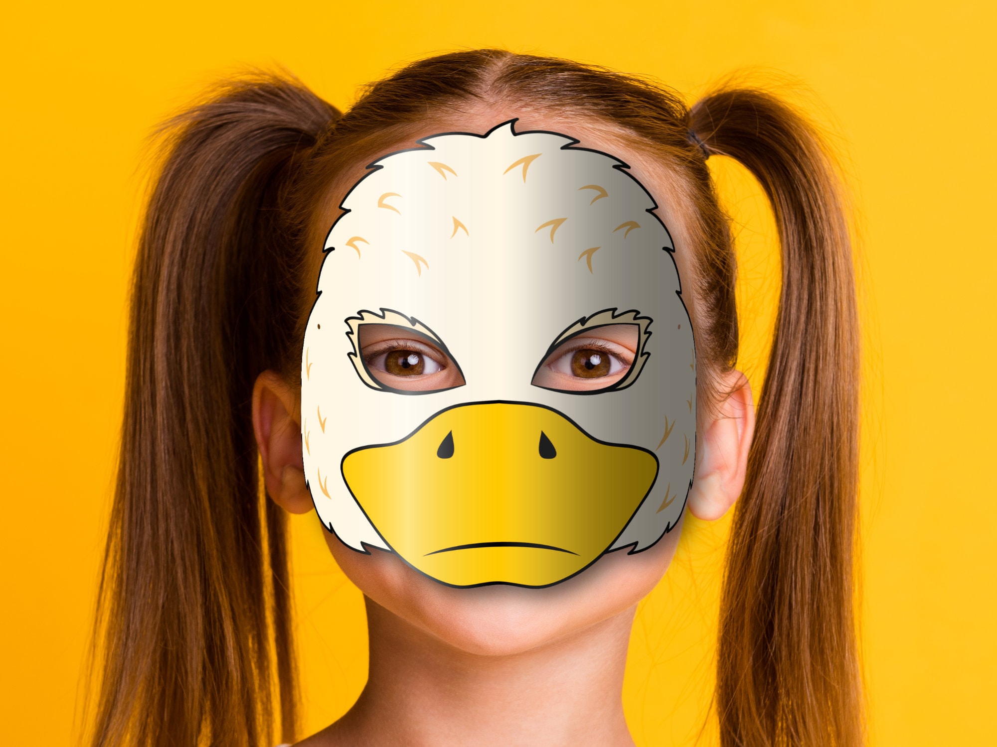 Duck Mask Printable, Paper DIY for Kids and Adults. PDF Template ...