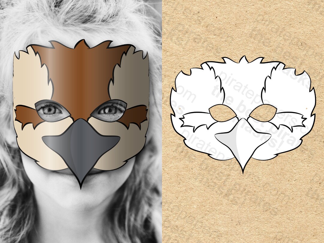 Bird Kookaburra Masks Printable Color Coloring Paper DIY - Etsy
