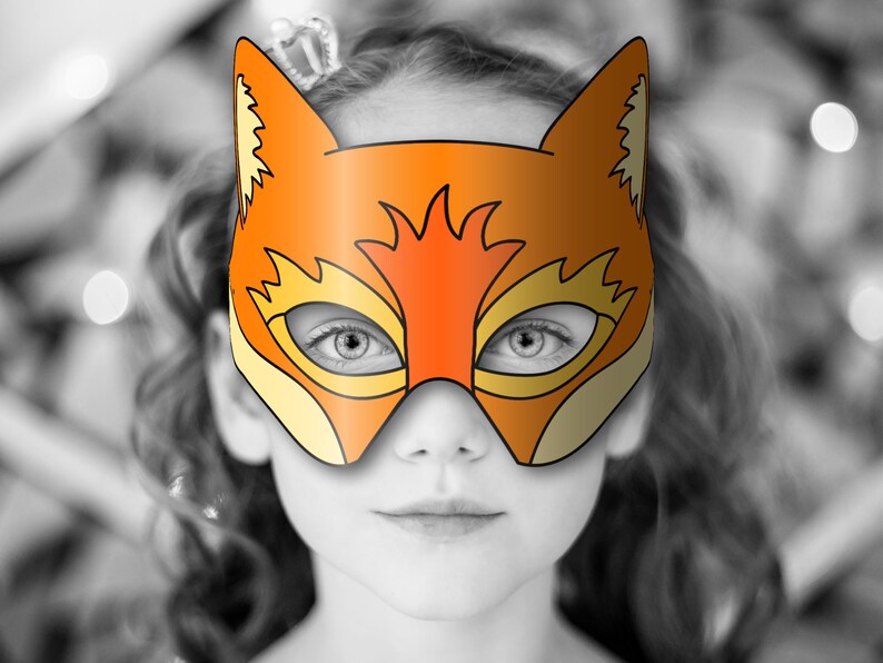 Fox Mask Printable Paper DIY for Kids and Adults. PDF - Etsy