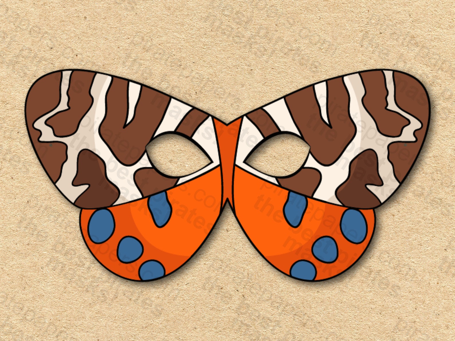 Butterfly Mask Printable Garden Tiger Paper DIY for Kids and - Etsy