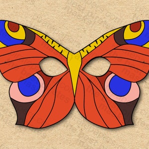 Butterfly Mask Printable Peacock Paper DIY for Kids and - Etsy