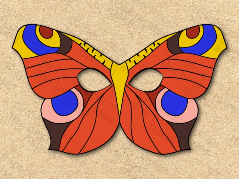 Butterfly Mask Printable Peacock Paper DIY for Kids and - Etsy