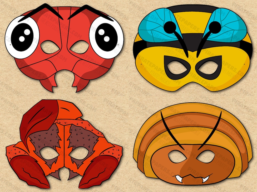 Bugs and Insects 3 Masks Printable, Scorpion, Cockroach, Ant, Bee ...