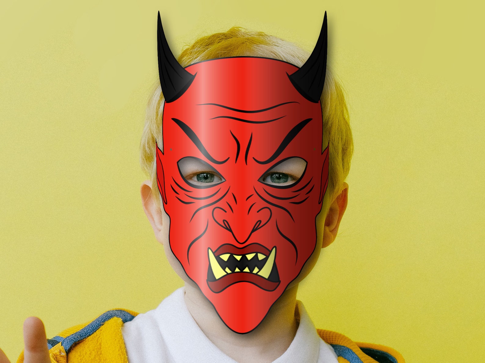 Demon Mask Printable, Paper DIY for Kids and Adults. PDF Template ...