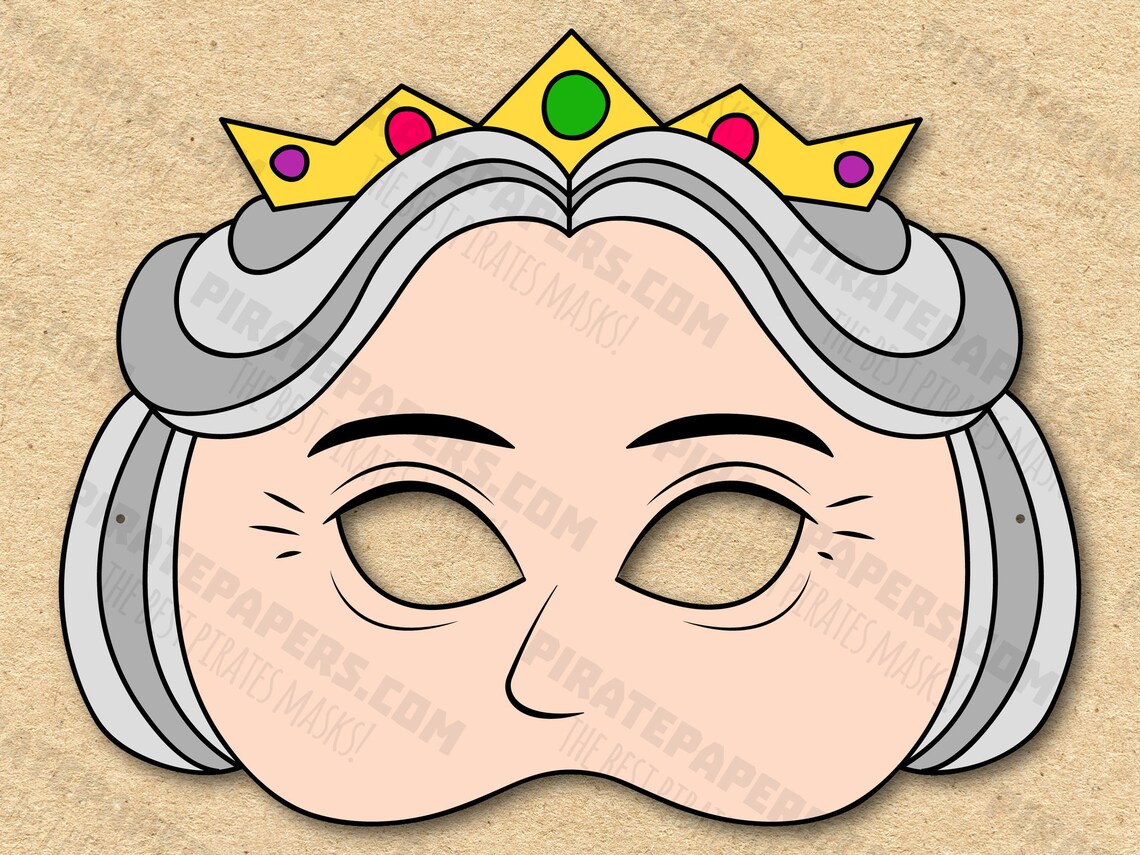 Queen Mother Mask Printable, Paper DIY for Kids and Adults. PDF ...