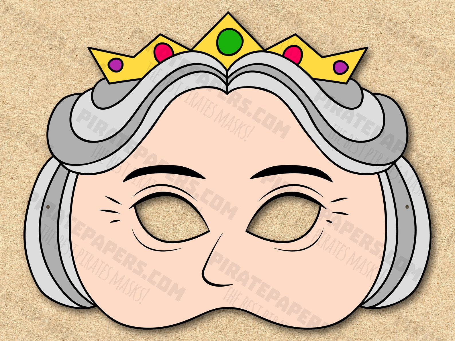 Queen Mother Mask Printable, Paper DIY for Kids and Adults. PDF ...