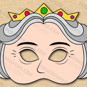 Queen Mother Mask Printable, Paper DIY for Kids and Adults. PDF ...