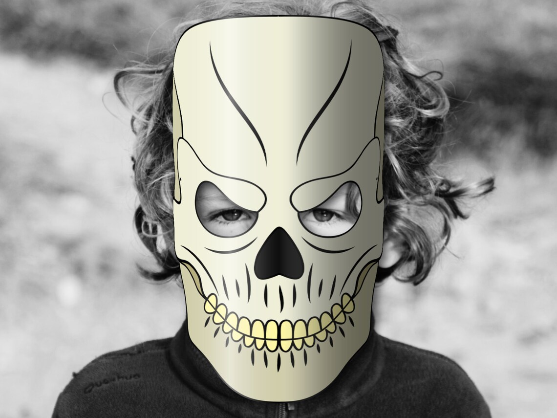 Skull Mask Printable Paper DIY for Kids and Adults. PDF - Etsy