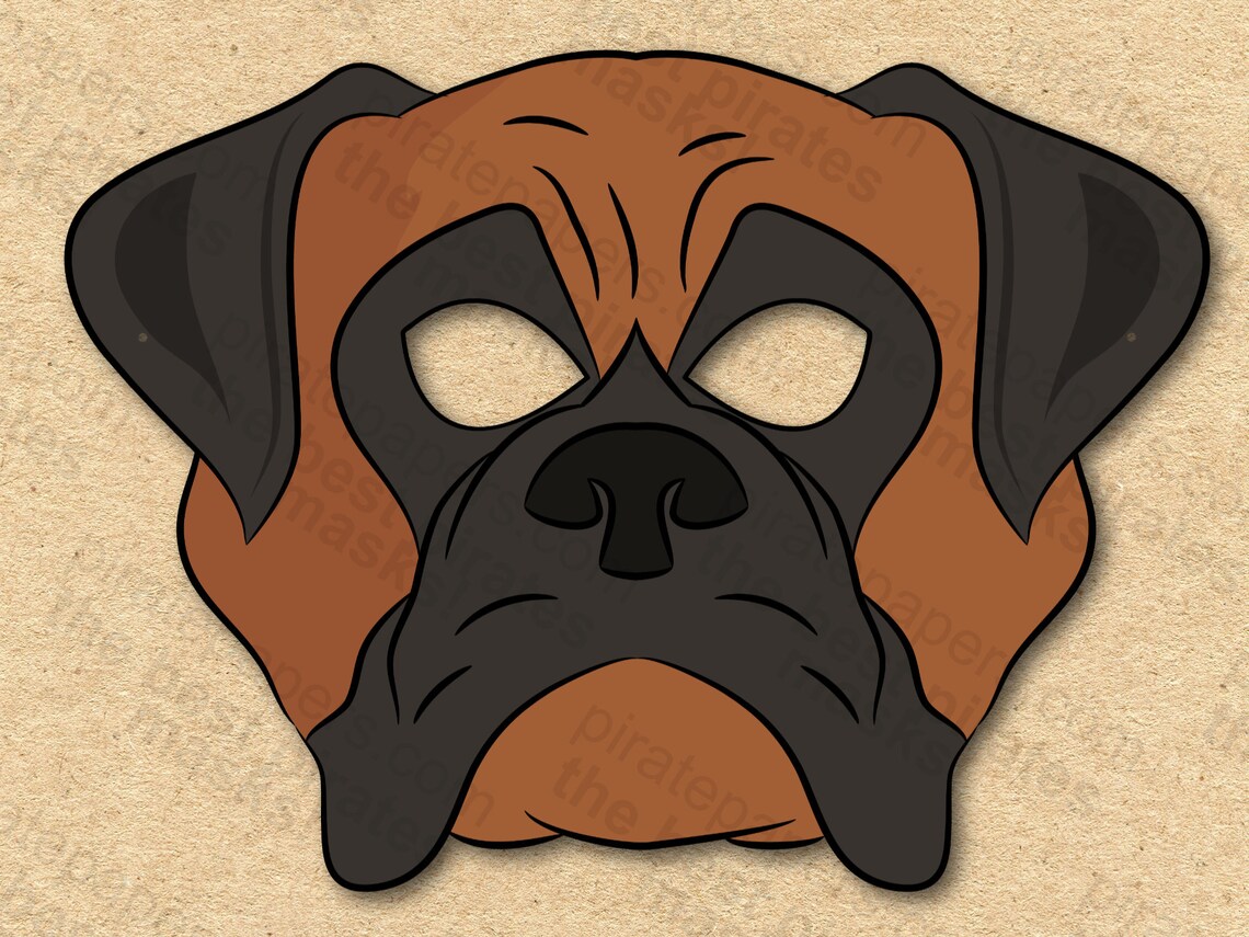 Dog Boxer Mask Printable Breed Paper DIY for Kids and Adults. - Etsy