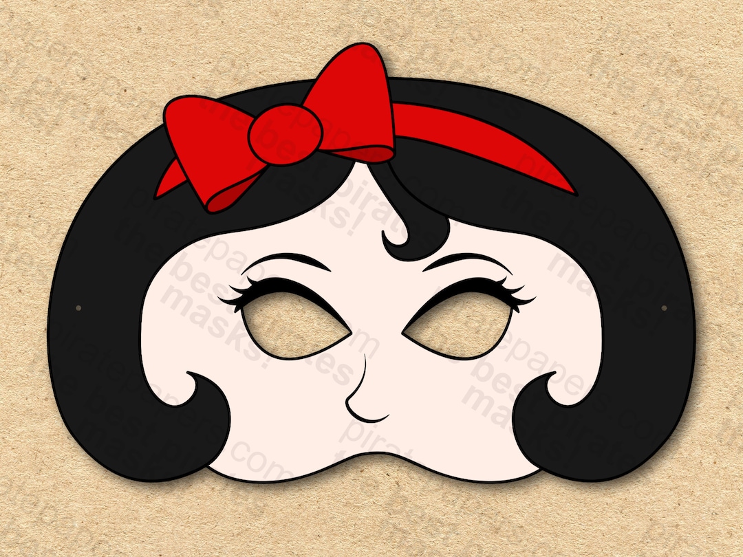 Snow White Mask Printable Paper DIY for Kids and Adults. PDF - Etsy