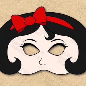 Snow White Mask Printable Paper DIY for Kids and Adults. PDF - Etsy
