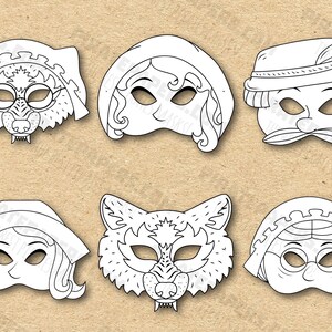 Pet Animals Masks Printable Coloring, Cat, Dog, Bird, Fish, Paper DIY ...