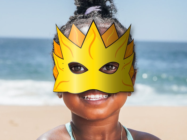 Sun Mask Printable, Paper DIY for Kids and Adults. PDF Template ...