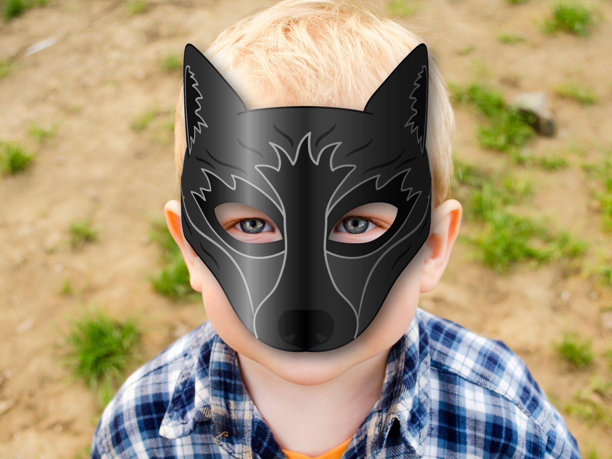 Black Fox Mask Printable, Paper DIY for Kids and Adults. PDF Template ...