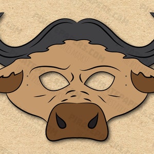 Buffalo Mask Printable, Paper DIY for Kids and Adults. PDF Template ...