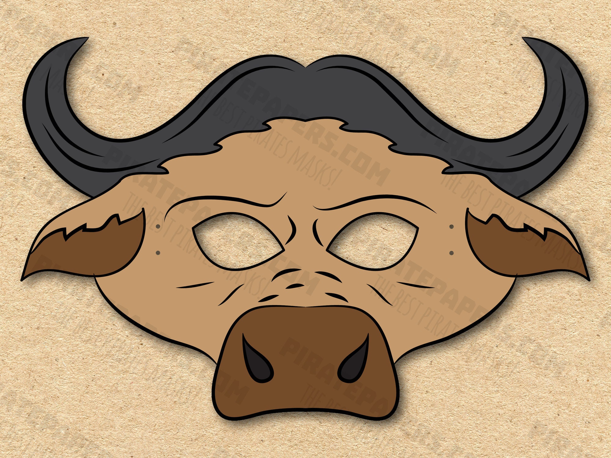 Buffalo Mask Printable, Paper DIY for Kids and Adults. PDF Template ...