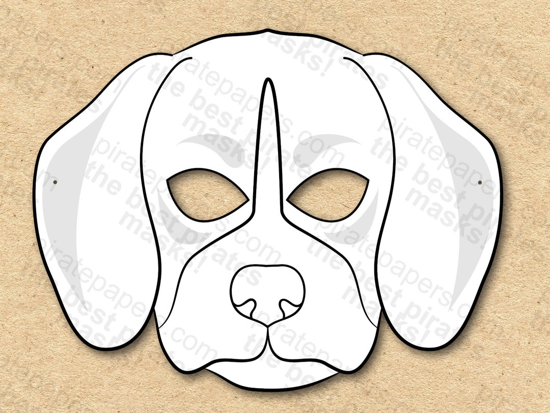 Dog Beagle Mask Printable Coloring Breed Paper DIY for Kids - Etsy