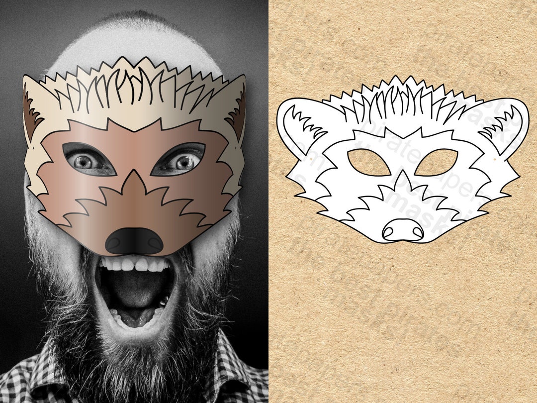 Hedgehog Masks Printable Color Coloring Paper DIY for Kids - Etsy