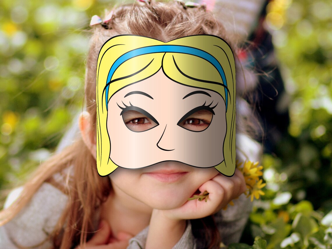 Alice Mask Printable alice in Wonderland Paper DIY for Kids - Etsy
