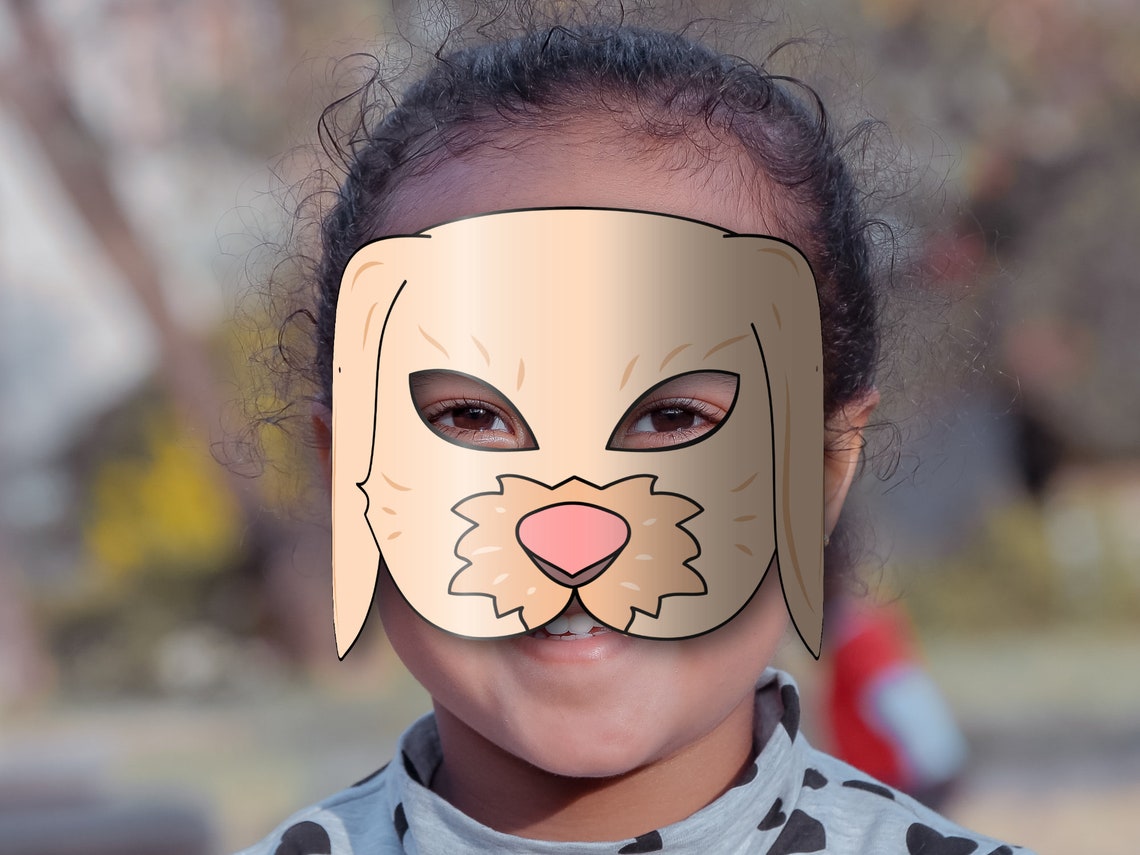 Rabbit Mask Printable, Paper DIY for Kids and Adults. PDF Template ...