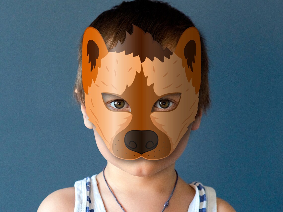 Hyena Masks Printable Color Coloring, Paper DIY for Kids and Adults ...