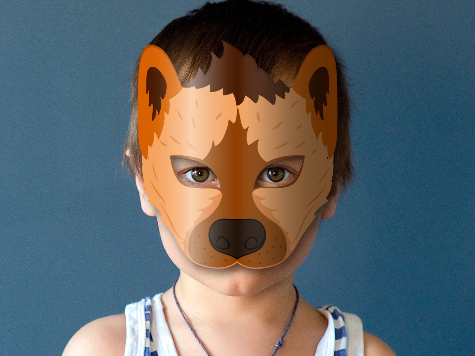 Hyena Masks Printable Color + Coloring, Paper DIY for Kids and Adults ...