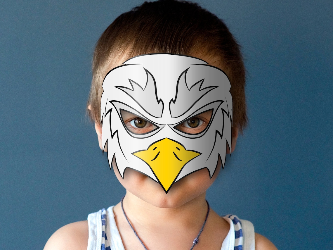 Eagle Mask Printable, Paper DIY for Kids and Adults. PDF Template ...