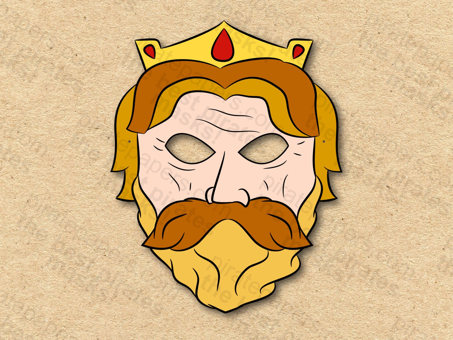 King Mask Printable Paper DIY for Kids and Adults. PDF - Etsy