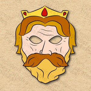 King Mask Printable Paper DIY for Kids and Adults. PDF - Etsy