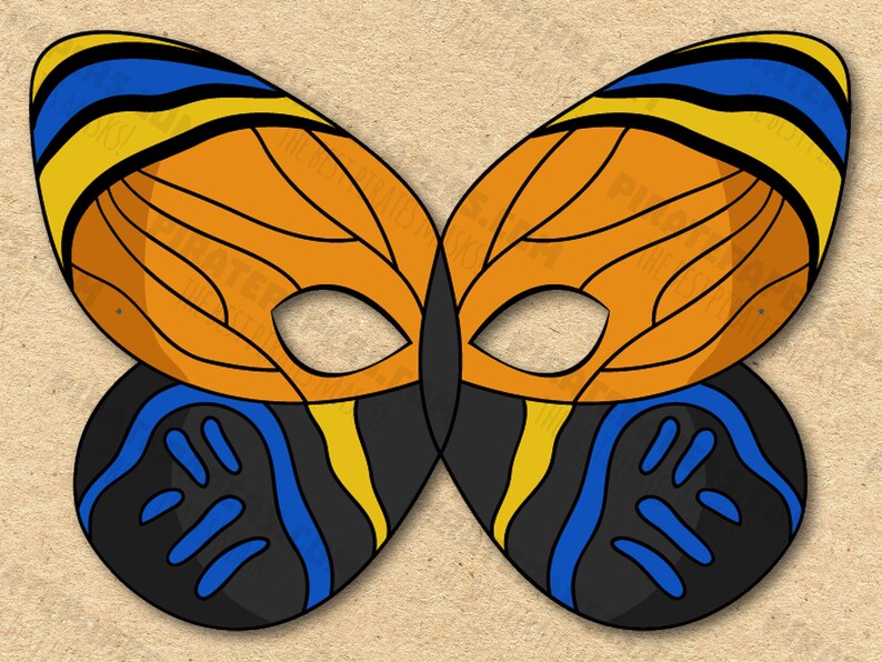 Butterfly Mask Printable Nymphalidae, Paper DIY for Kids and Adults ...