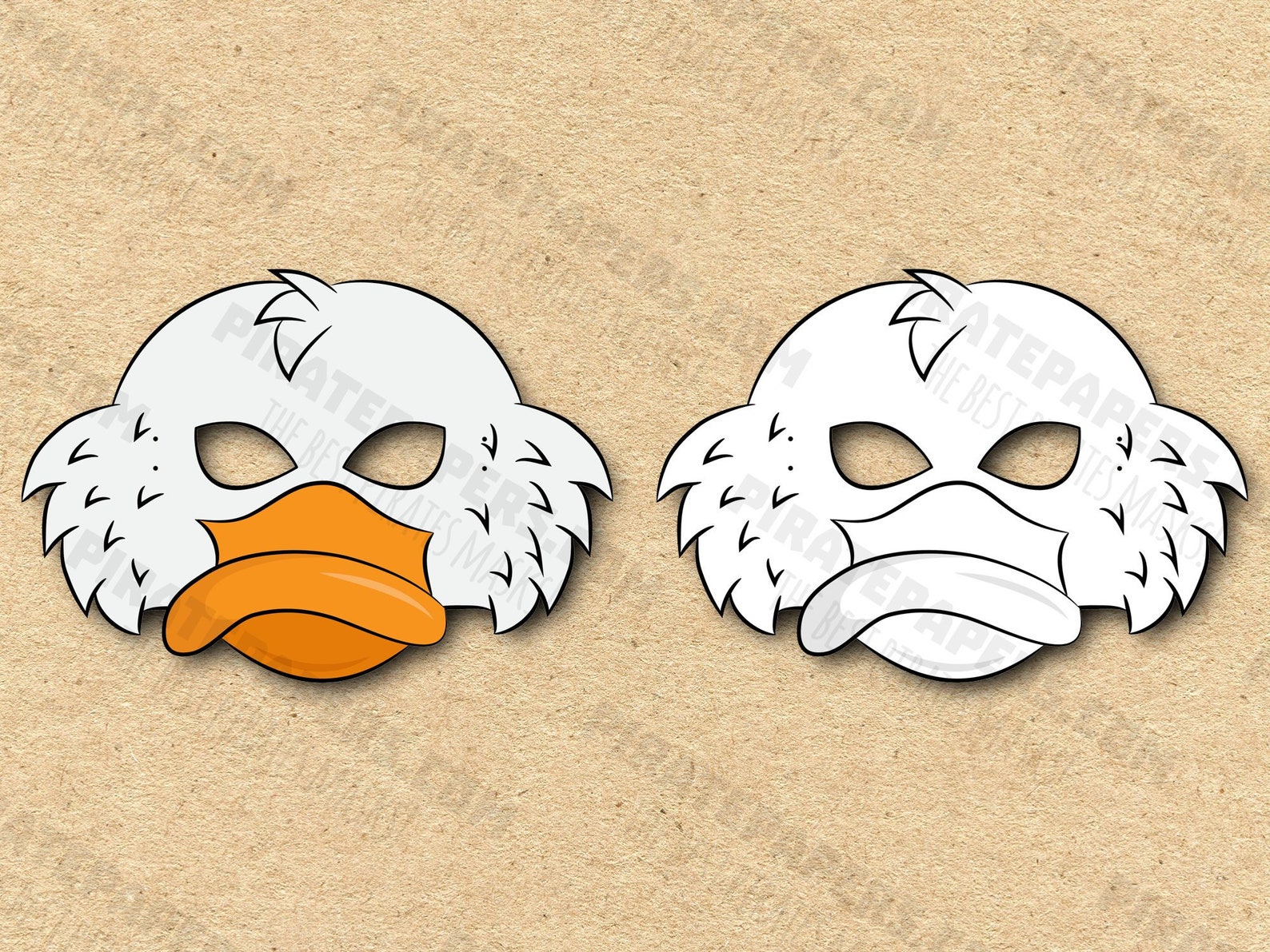 Goose Masks Printable Color + Coloring, Paper DIY for Kids and Adults ...