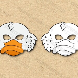 Goose Masks Printable Color + Coloring, Paper DIY for Kids and Adults ...