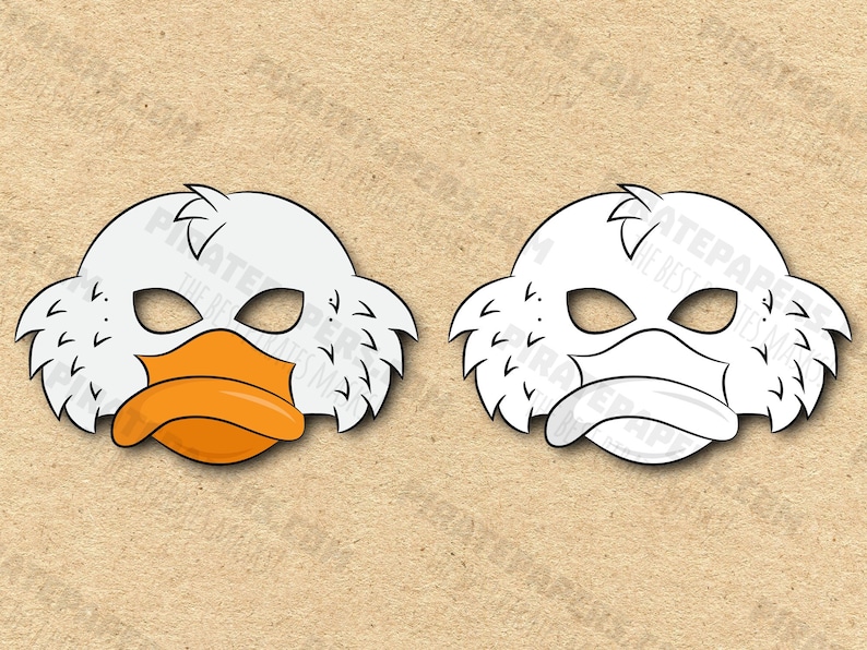 Goose Masks Printable Color + Coloring, Paper DIY for Kids and Adults ...