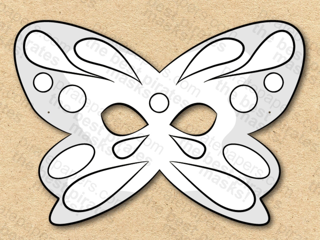 Butterfly Mask Printable Coloring Paper DIY for Kids and - Etsy