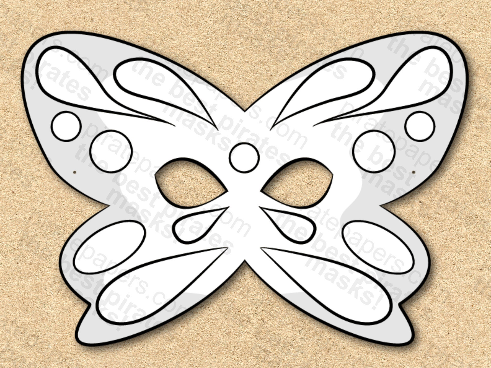 Butterfly Mask Printable Coloring Paper DIY for Kids and - Etsy