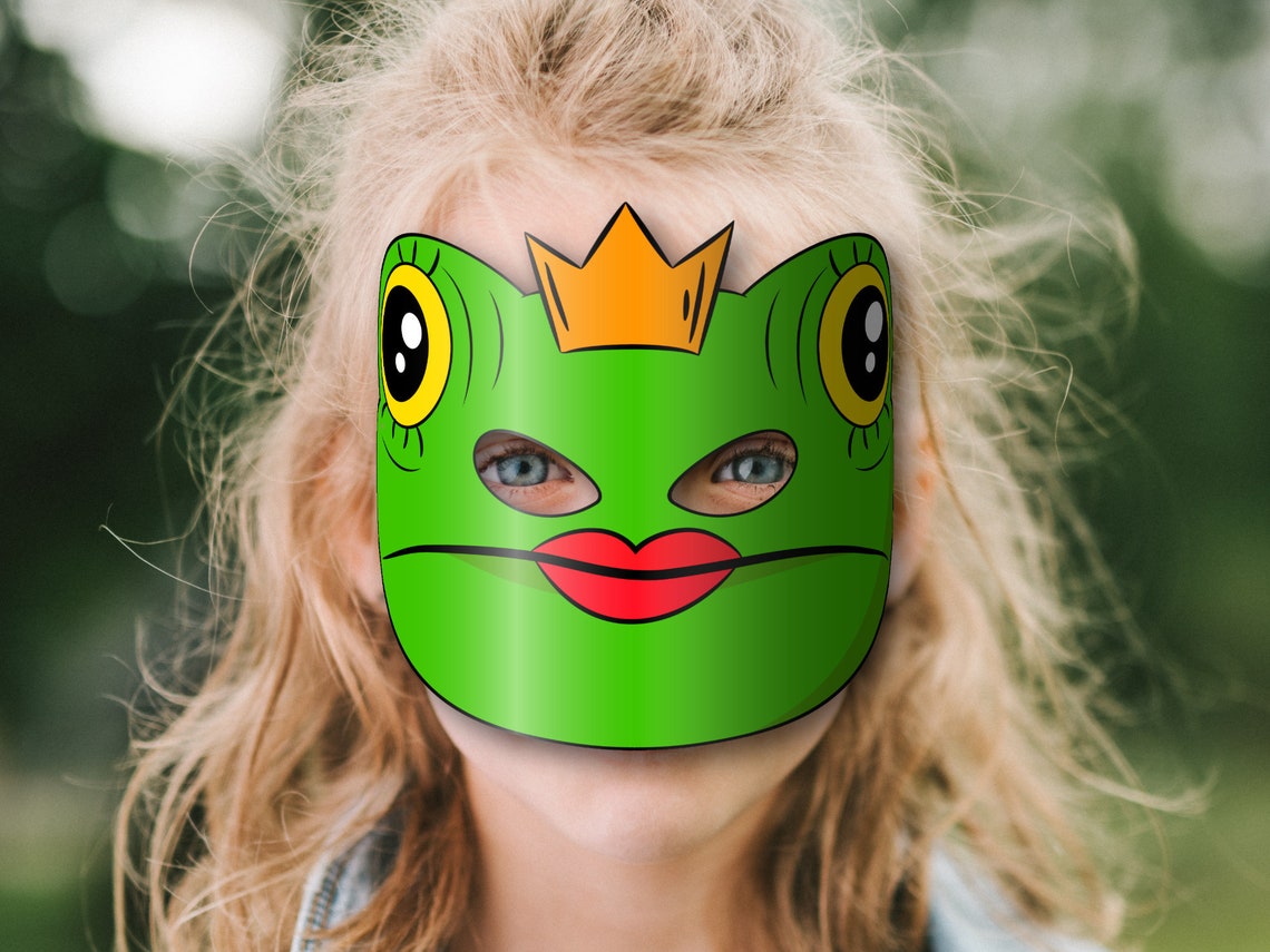 Frog Princess Mask Printable, Paper DIY for Kids and Adults. PDF ...