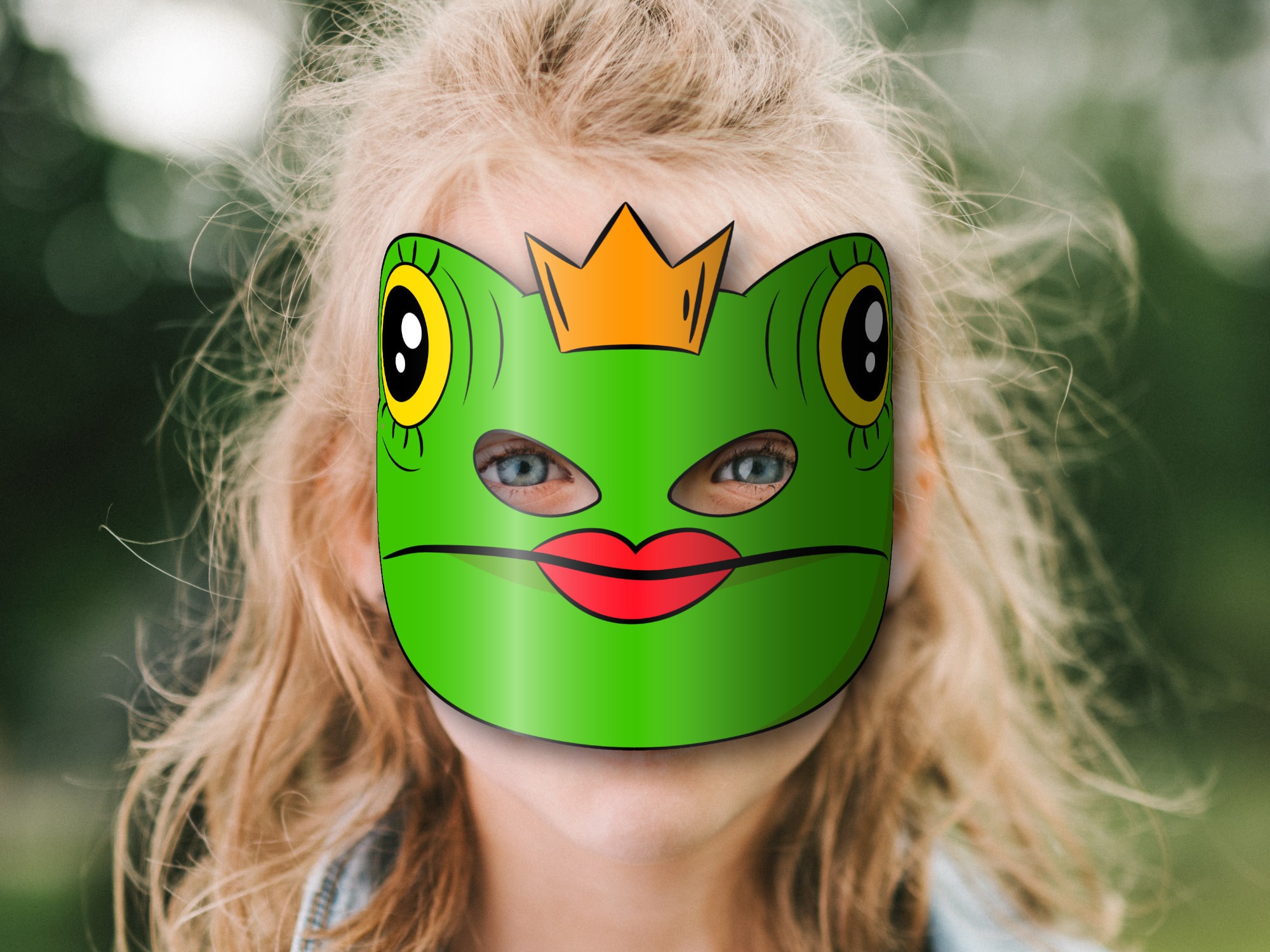 Frog Princess Mask Printable, Paper DIY for Kids and Adults. PDF ...