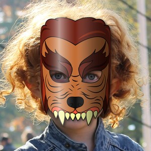 Werewolf Mask Printable, Paper DIY for Kids and Adults. PDF Template ...
