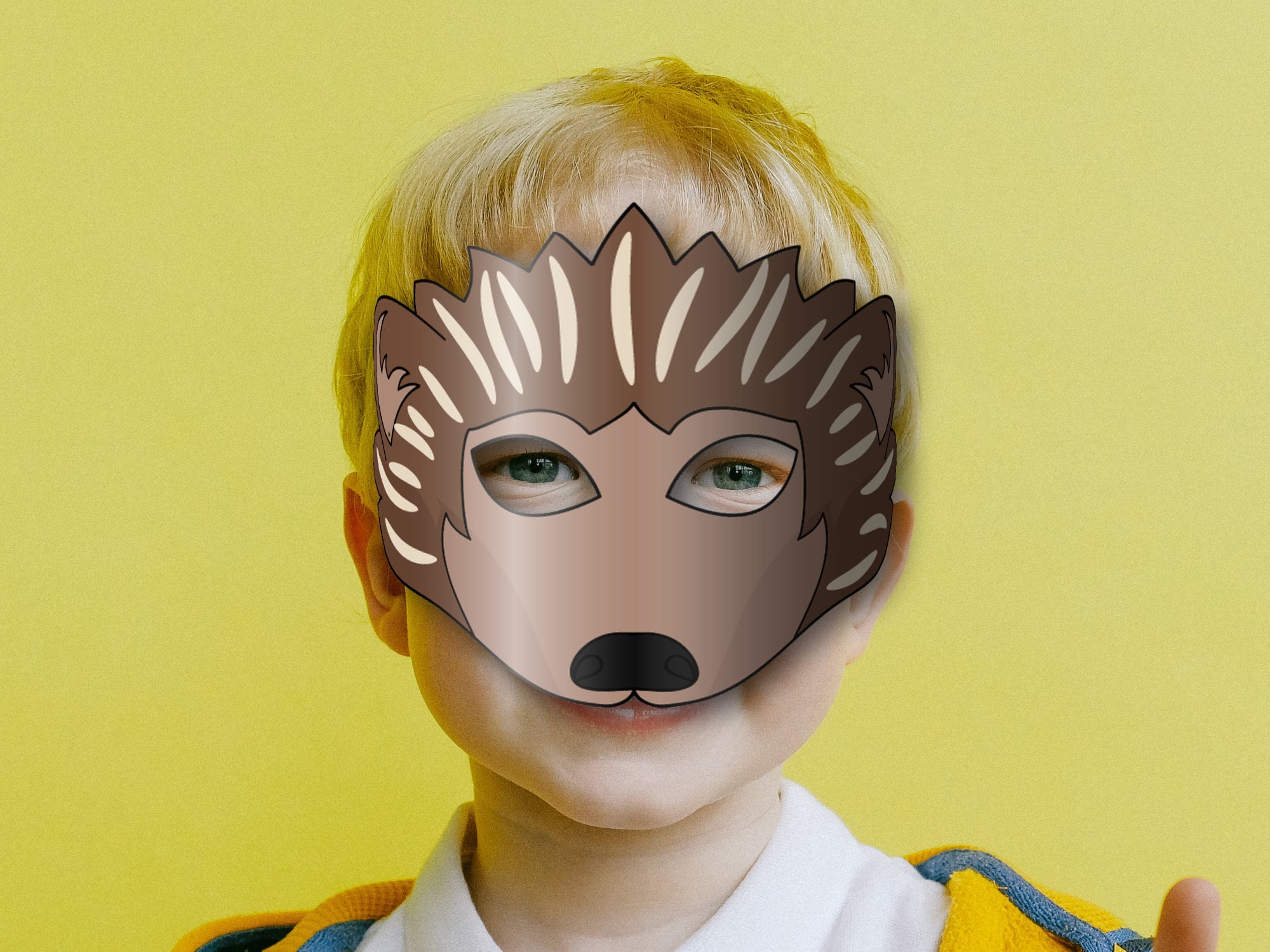 Hedgehog #2 Mask Printable, Paper DIY for Kids and Adults. PDF Template ...