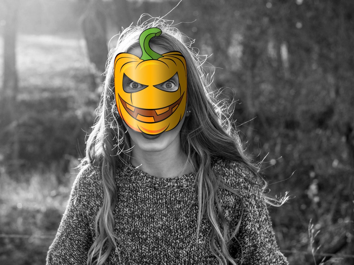 Pumpkin Mask Printable Paper DIY for Kids and Adults. PDF - Etsy