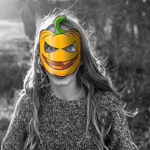 Pumpkin Mask Printable Paper DIY for Kids and Adults. PDF - Etsy